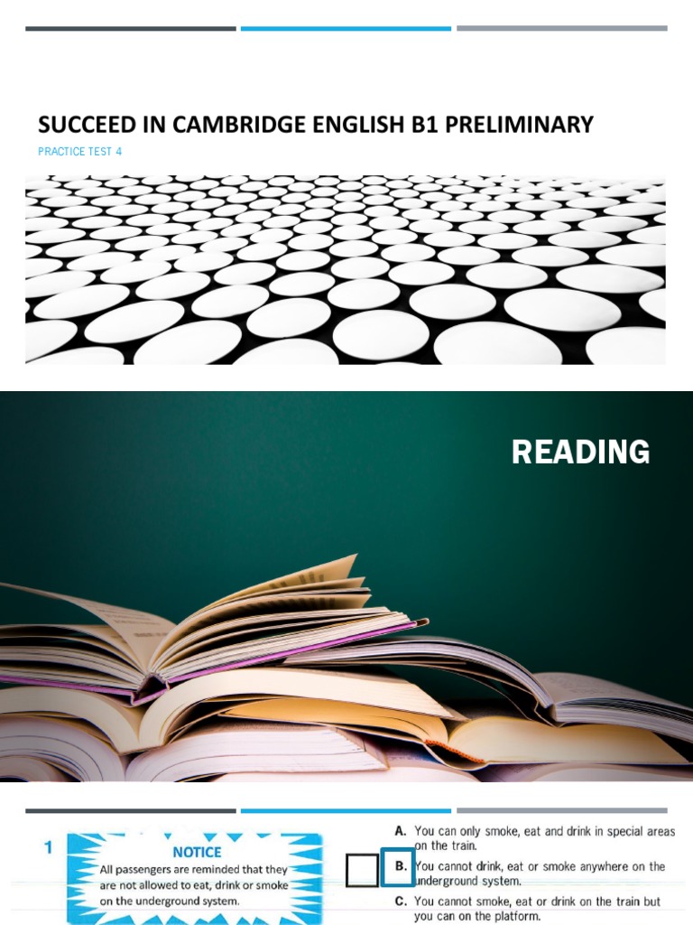 Succeed in Cambridge English B1 Preliminary - Practice Test 4 | PDF