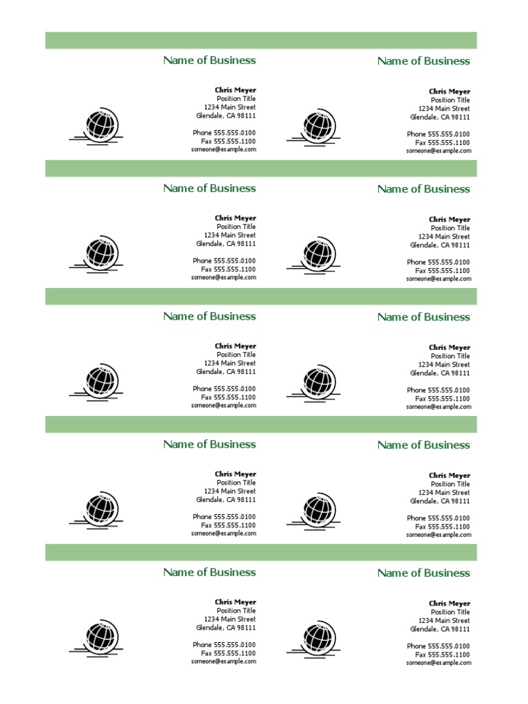 Business Cards For General Use | PDF