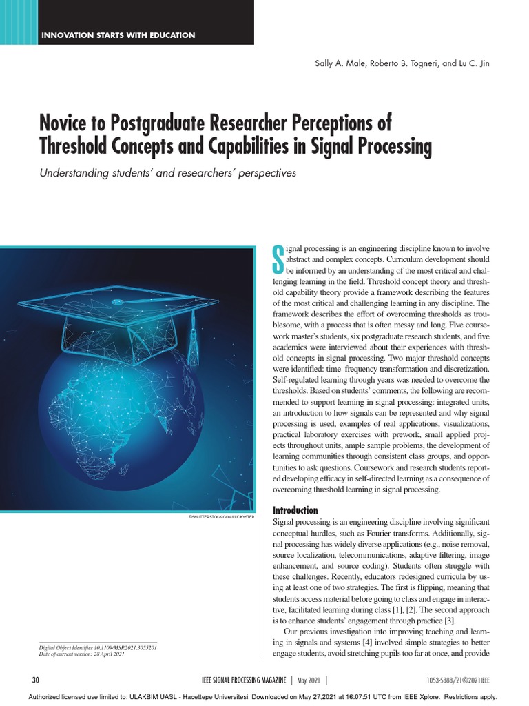 Threshold Concepts and Capabilities in Signal Processing | PDF ...