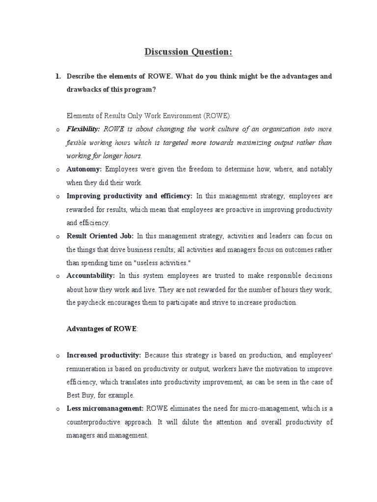 Result Only Work Environment | PDF | Empowerment | Performance Appraisal