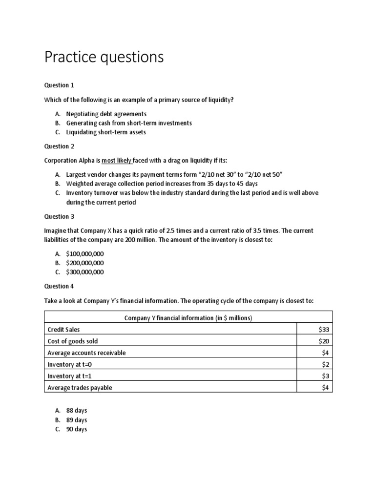 37 Practice+Questions+ (Working+Capital+Management) | PDF | Inventory ...