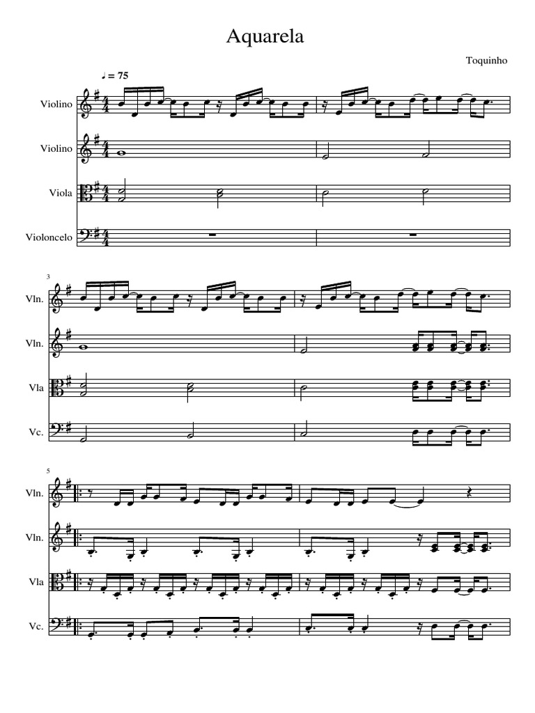 Aquarela - Toquinho-Partitura e Partes | PDF