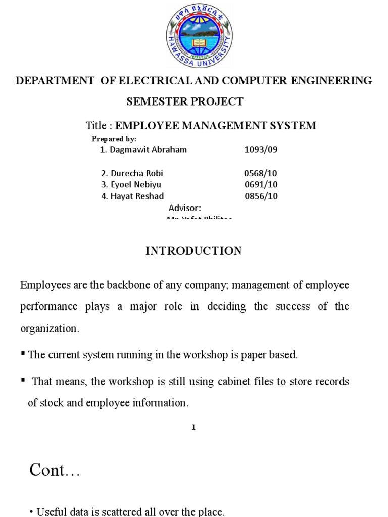 Department of Electrical and Computer Engineering Semester Project ...