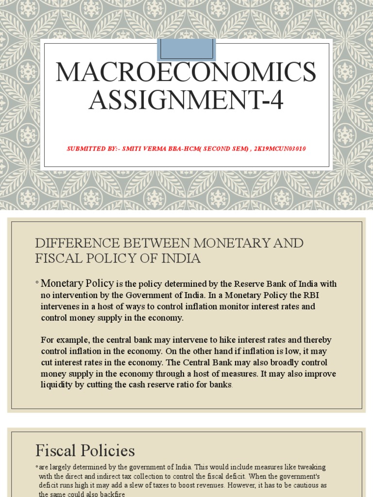 Macroeconomics Assignment-4: Submitted By:-Smiti Verma Bba-Hcm (Second Sem), 2K19Mcun03010 | PDF ...