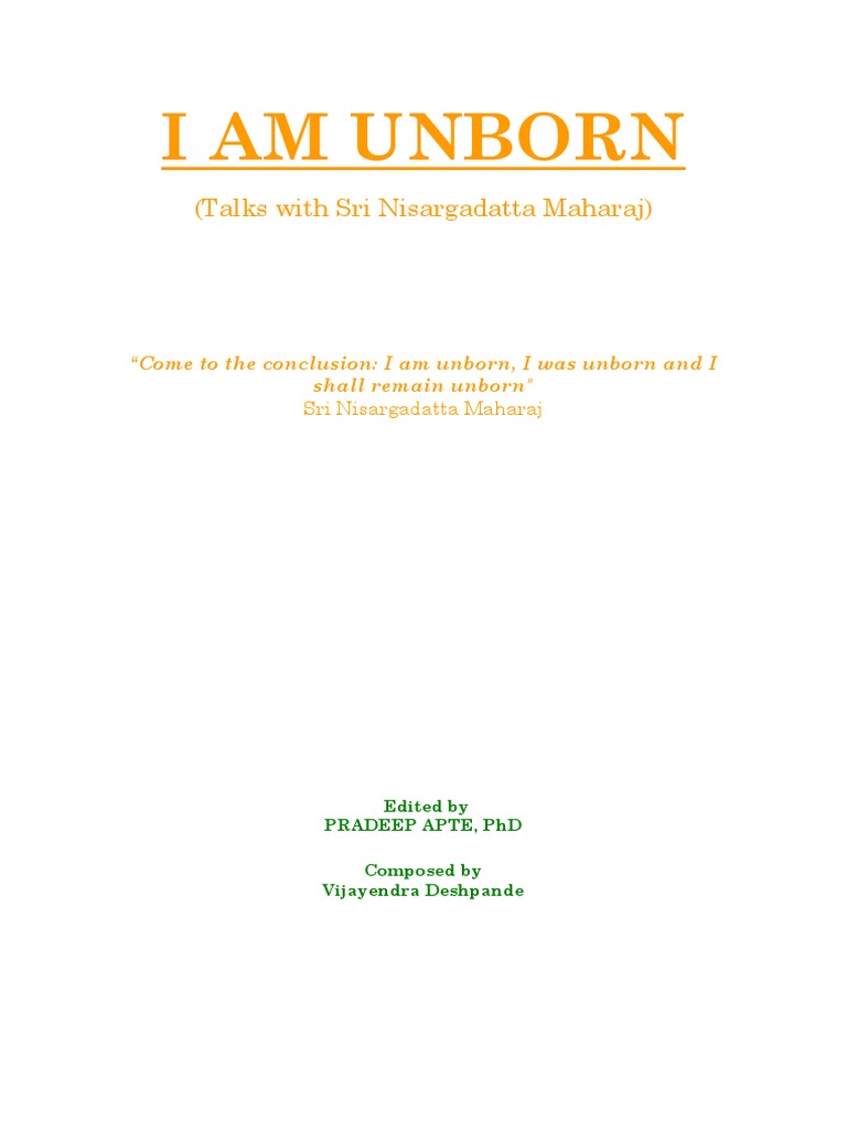 I Am Unborn | PDF | Maya (Illusion) | Consciousness