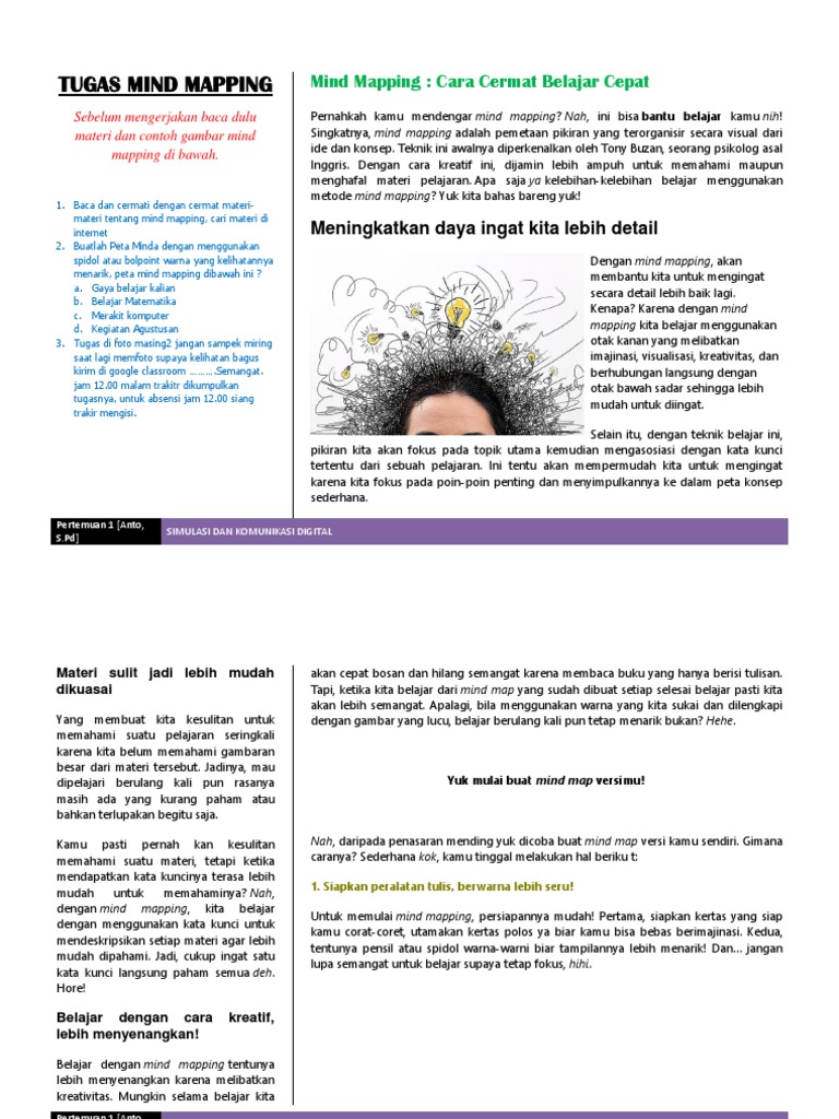 Pertemuan Ke-3 Materi Mind Mapping Tugas 1 | PDF
