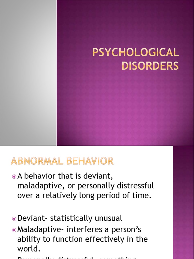 Psychological Disorders | PDF | Mental Disorder | Psychotherapy