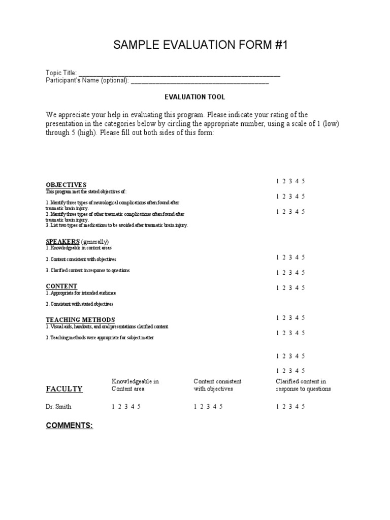 Evaluation Form For Inset | PDF | Educational Assessment | Evaluation