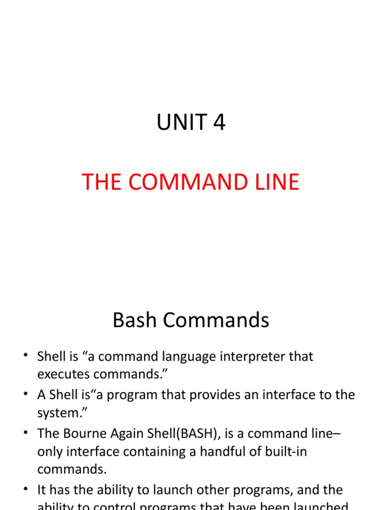 Unit 4: The Command Line | PDF | Booting | System Software