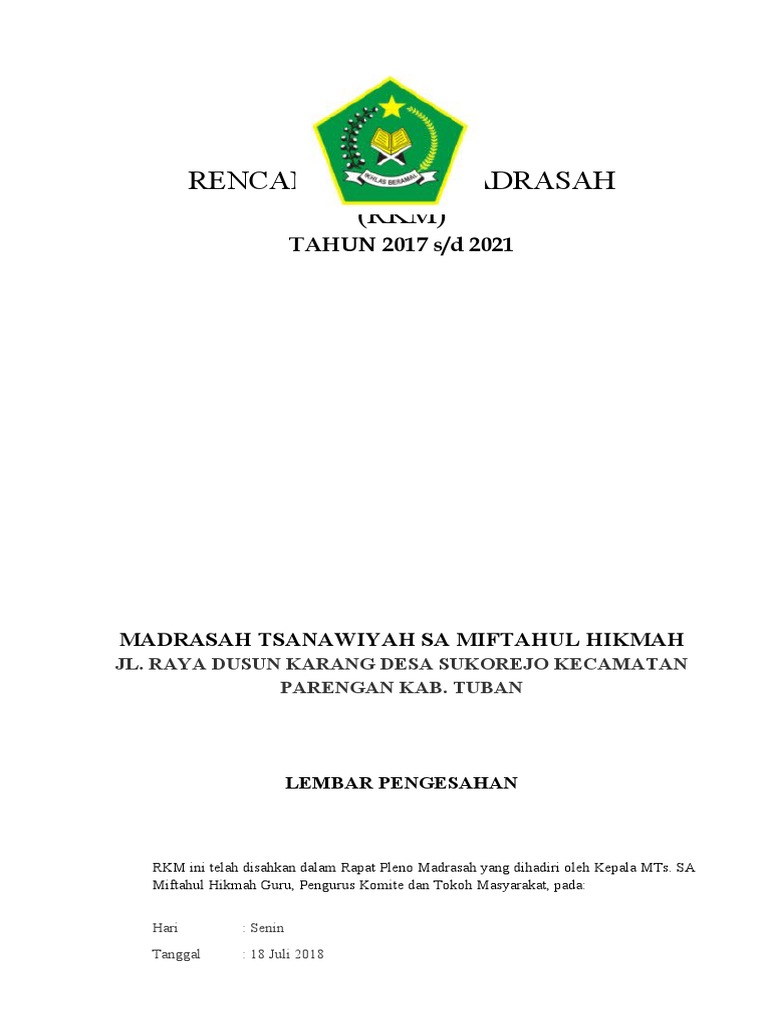 Rencana Kerja Madrasah | PDF
