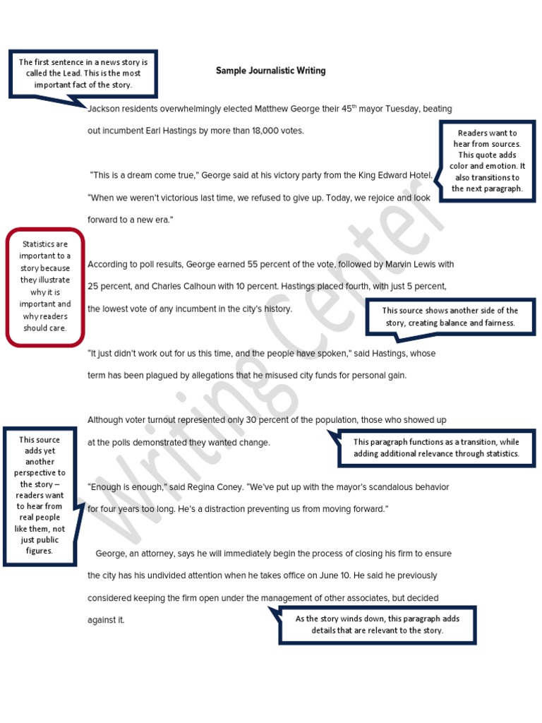 Sample Journalistic Writing | PDF | Elections | Government