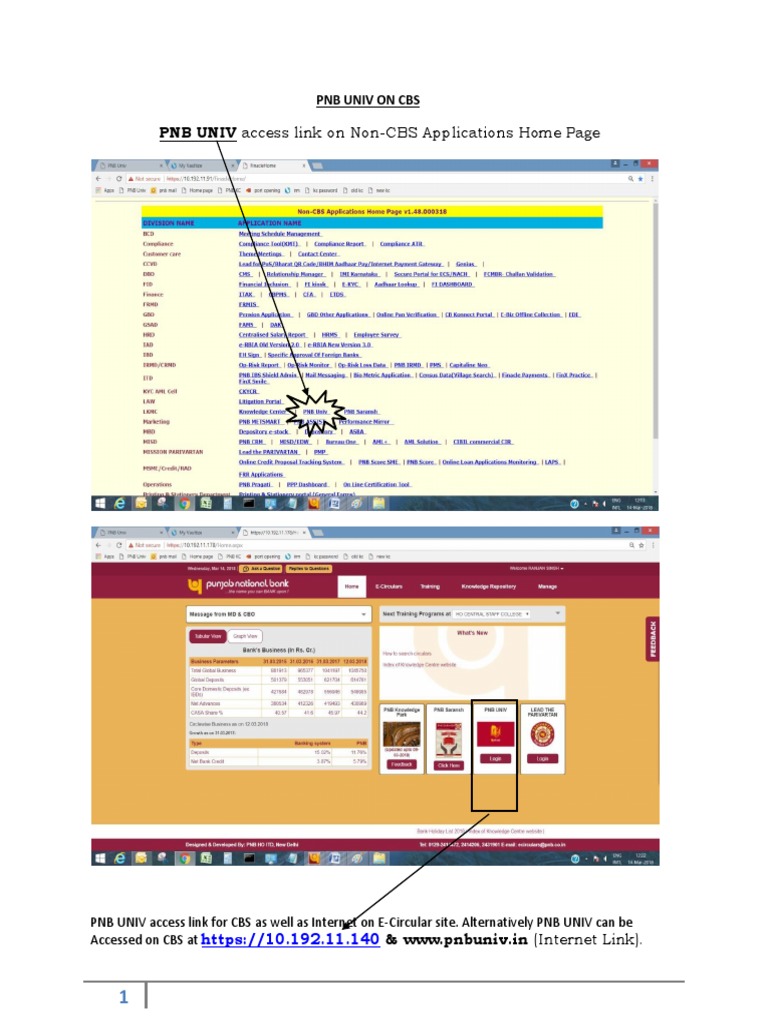PNB UNIV access for CBS and online courses | PDF | Password | Login