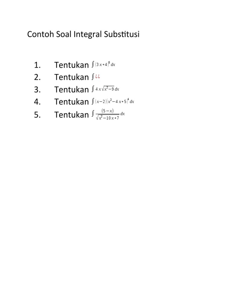 Contoh Soal Integral Substitusi | PDF