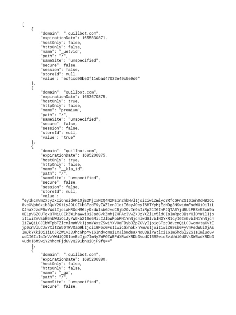 Quillbot Cookie (Second Cookies) | PDF | Data Management | Sql