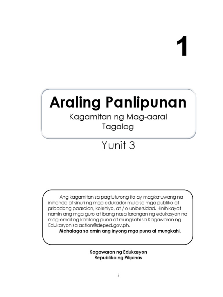 AP - Tagalog Unit 3 Learner's Material | PDF