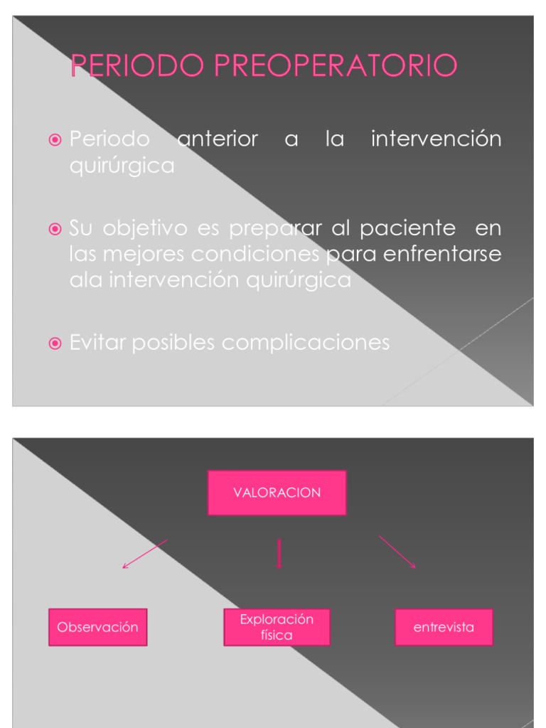 Periodo Preoperatorio | PDF | Terapia intravenosa | Enfermedades y ...