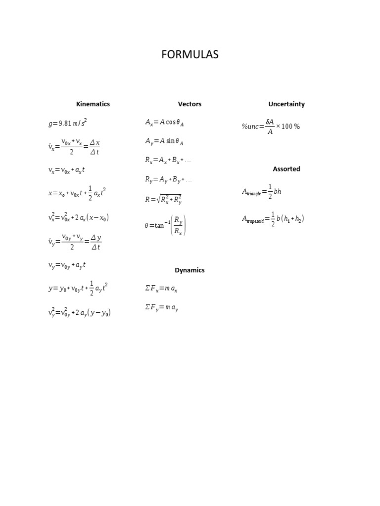Physics Midterm Review | PDF | Force | Acceleration