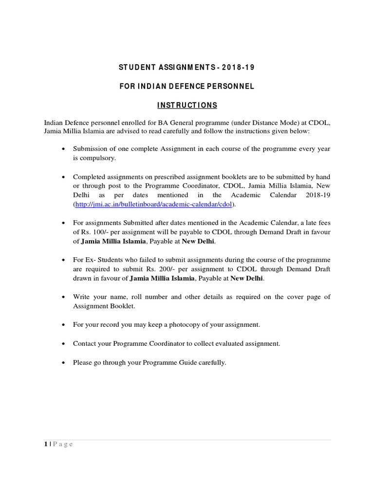 Cdol Assignment Idp Ba Final 2018 | PDF | Government | Justice