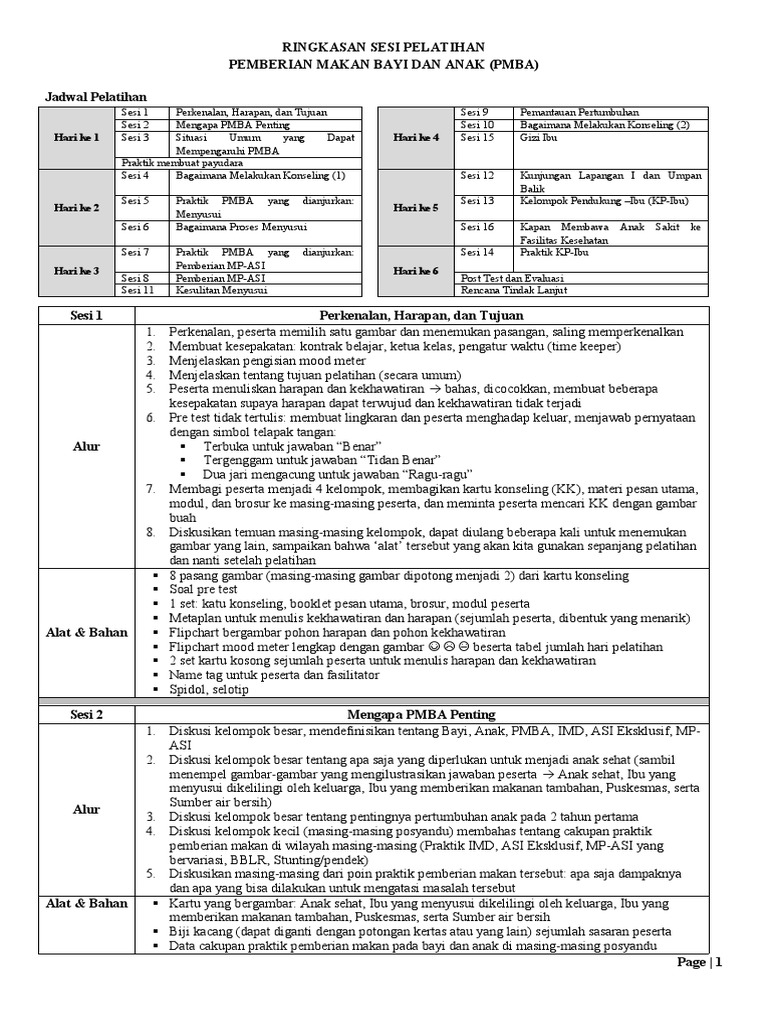Ringkasan Sesi Pelatihan PMBA | PDF | Karier & Perkembangan | Kesehatan ...