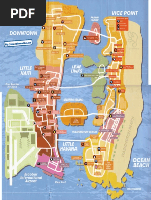 Vice City Map With Locations Maps For 'Grand Theft Auto III,' 'Vice