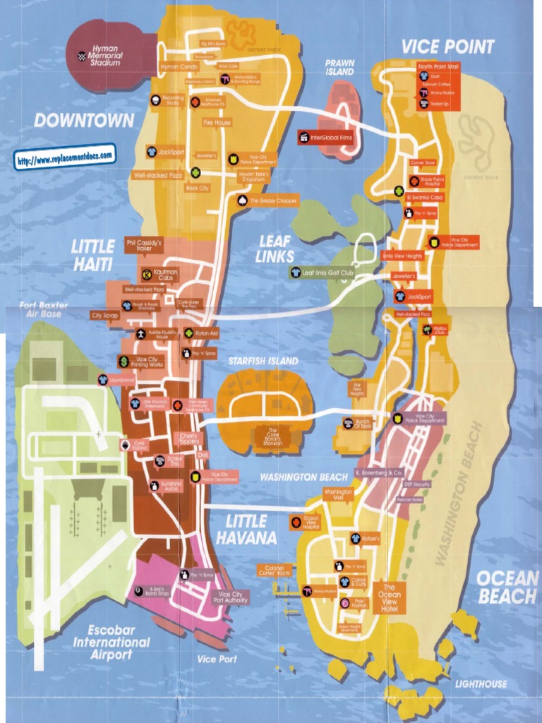 Grand Theft Auto - Vice City - Map - PC | PDF