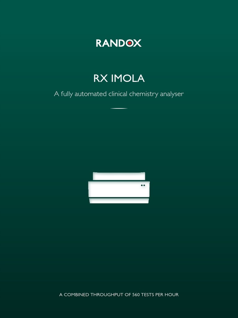 RX Imola: A Fully Automated Clinical Chemistry Analyser | PDF ...