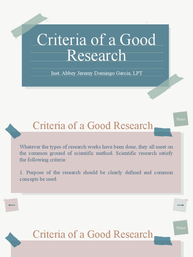 Criteria for Good Research Explained | PDF | Science And Technology ...