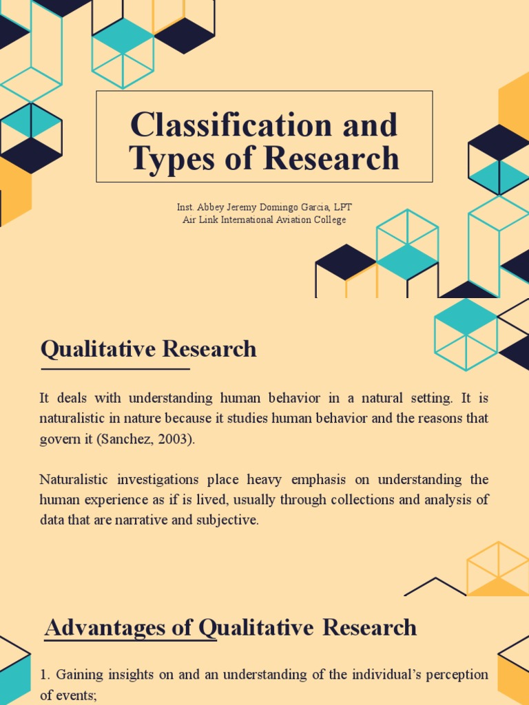 Classification and Types of Research | Download Free PDF | Qualitative Research | Ethnography