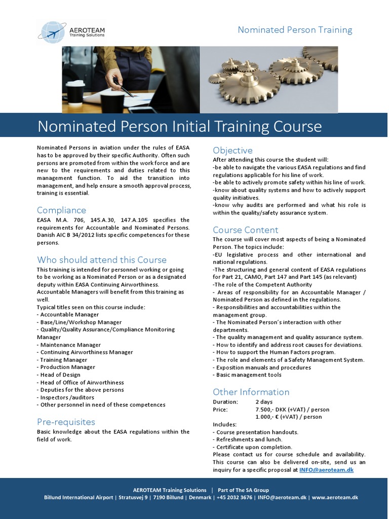 Nominated Person Initial Training Course | PDF | Business