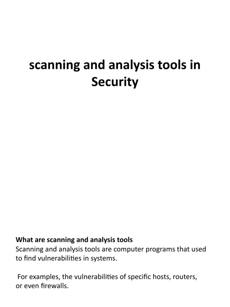 Sitscanning and Analysis Tools in Security | PDF | Vulnerability ...