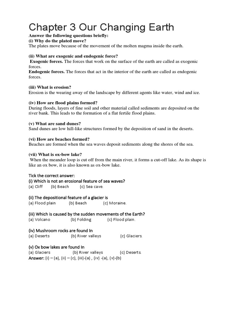 Chapter 3 Our Changing Earth | PDF | Erosion | River
