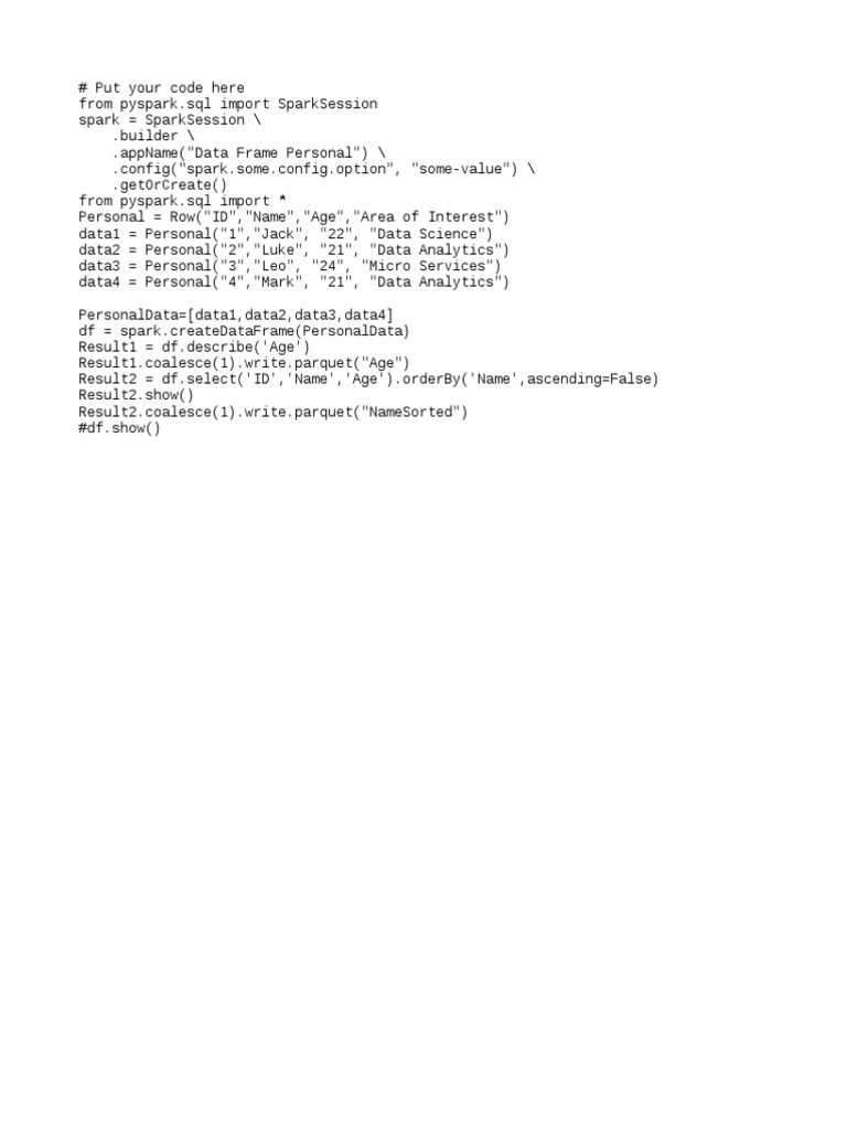 PySpark DataFrame Basics | PDF