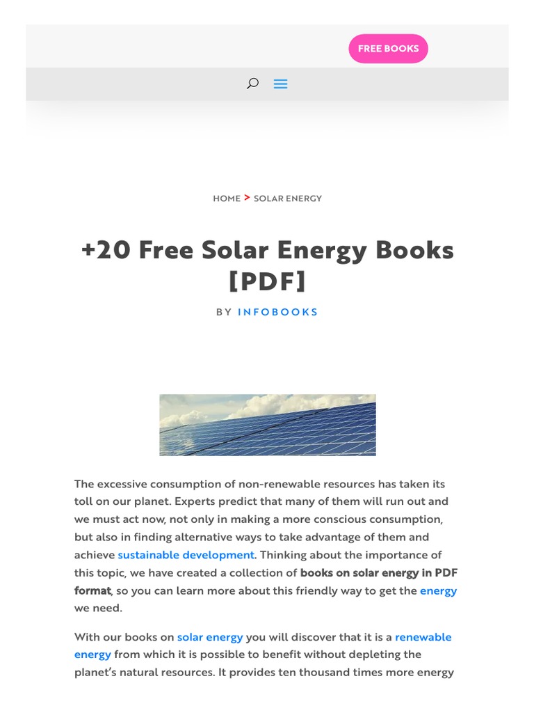Solar Energy Books (PDF) - Infobooks - Org - 1629284193402 | PDF ...