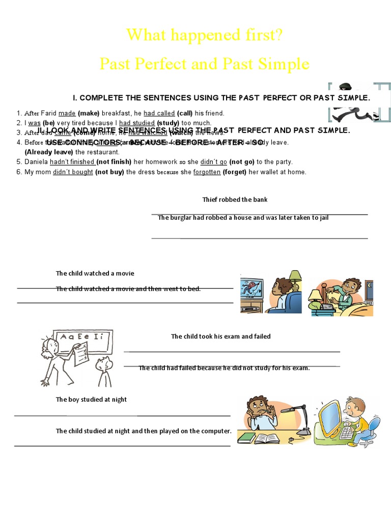 Past Perfect vs. Past Simple Exercises | PDF