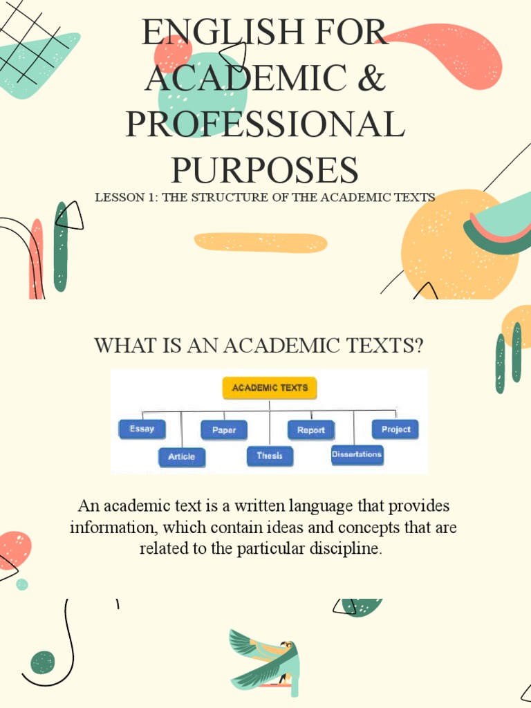 Lesson 1: The Structure of The Academic Texts | PDF | Essays | Academic ...