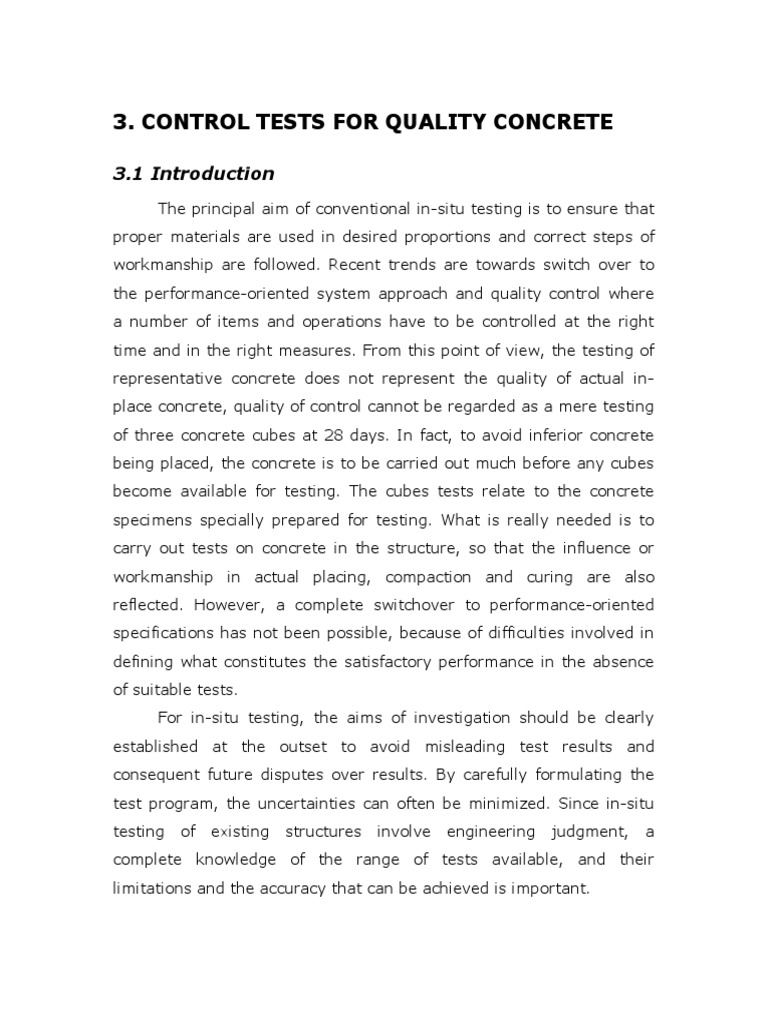Control Tests For Quality Concrete | PDF | Concrete | Nondestructive ...