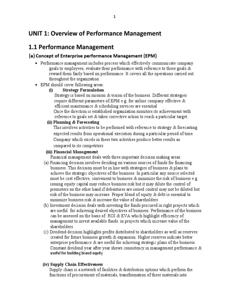 EPM Study Materials | PDF | Strategic Management | Return On Investment