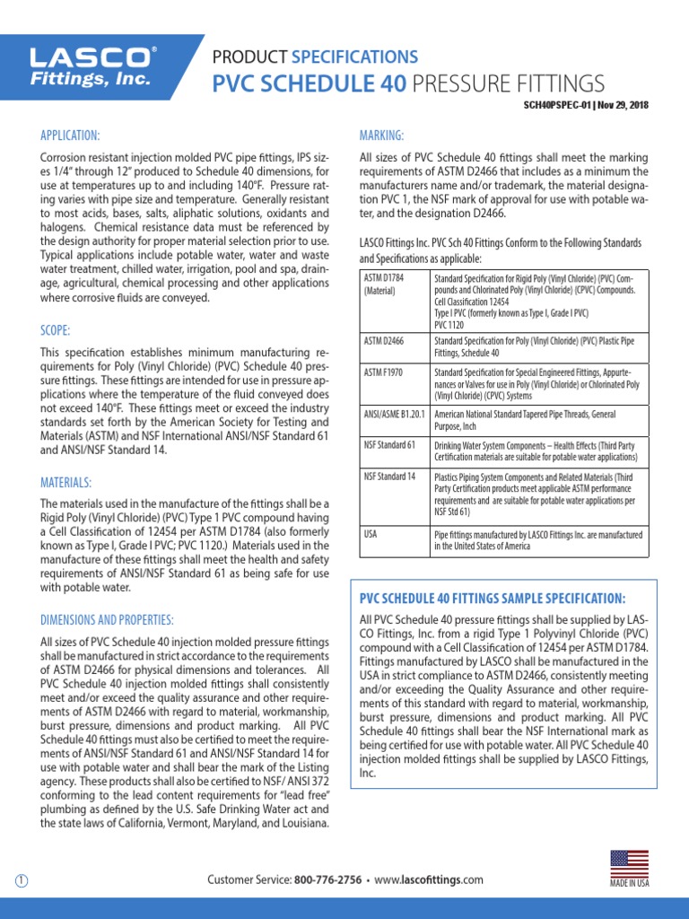 PVC Schedule 40 Pressure Ratings Guide | PDF | Pipe (Fluid Conveyance ...