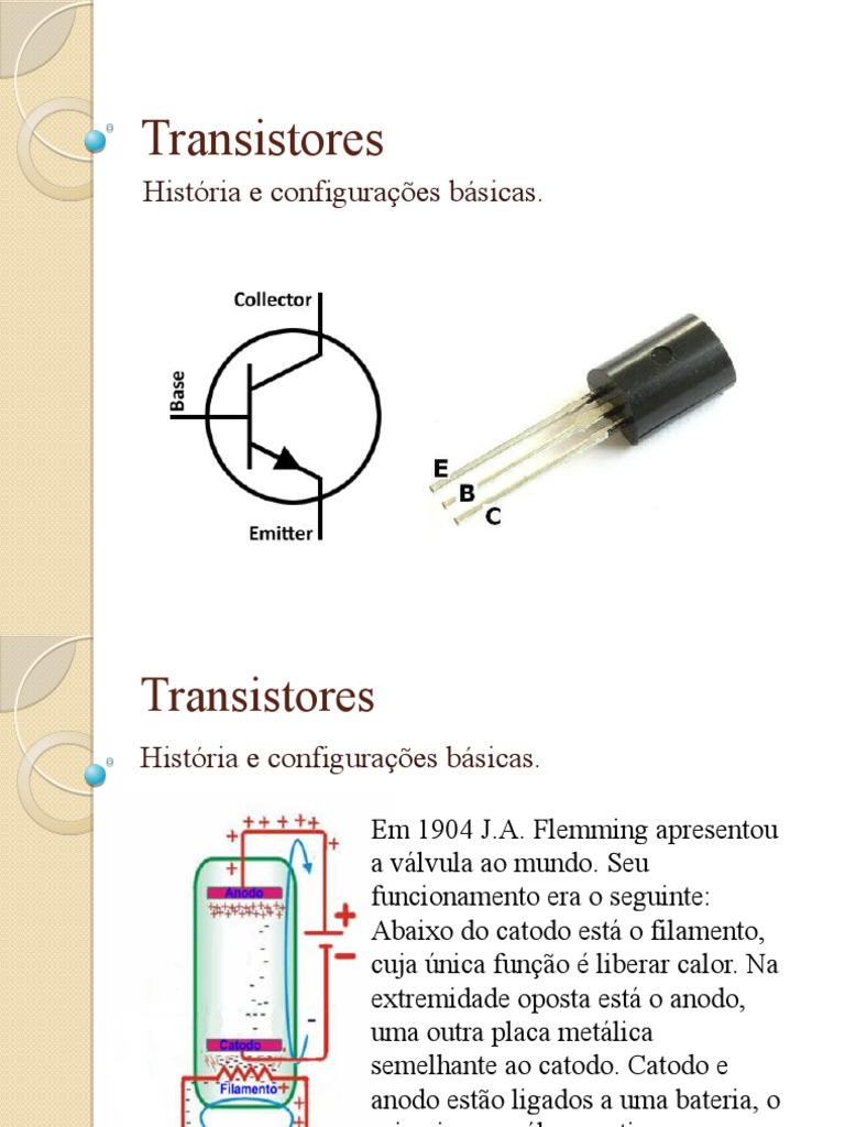 História e Função dos Transistores | PDF | Cátodo | Tubo de vácuo
