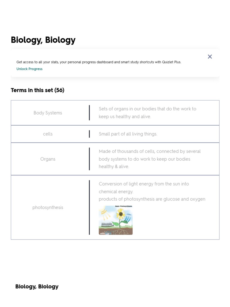 Biology, Biology Flashcards | PDF | Cell (Biology) | Chloroplast