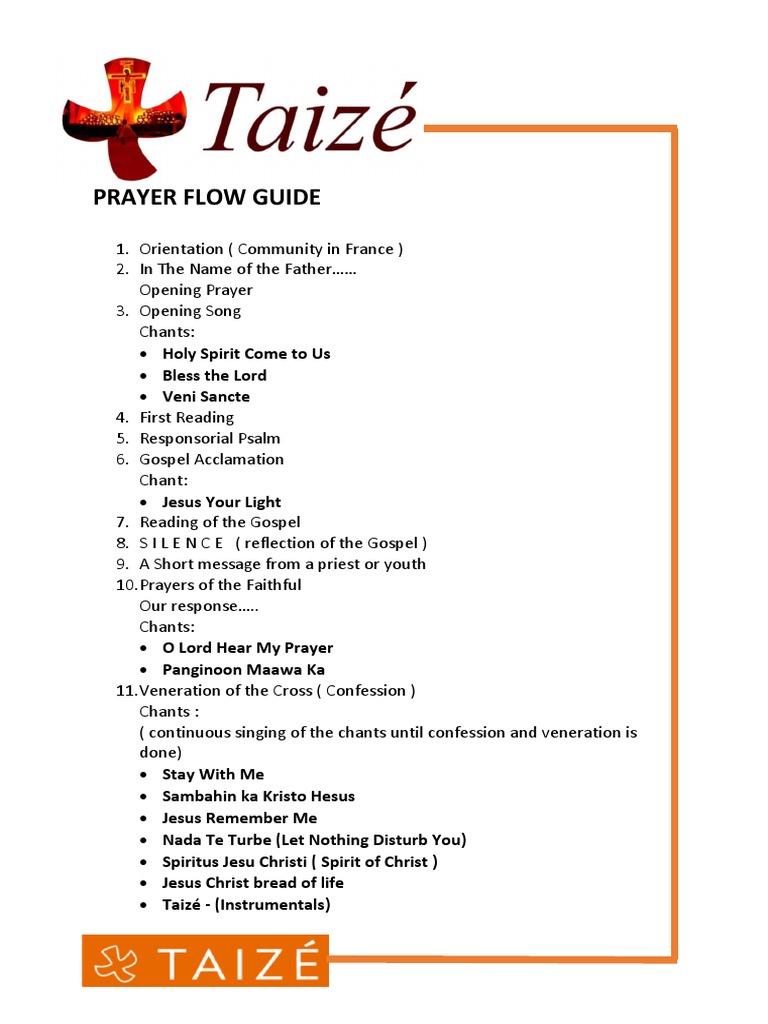 Taizé Prayer Flow Guide | PDF | Religious Behaviour And Experience ...
