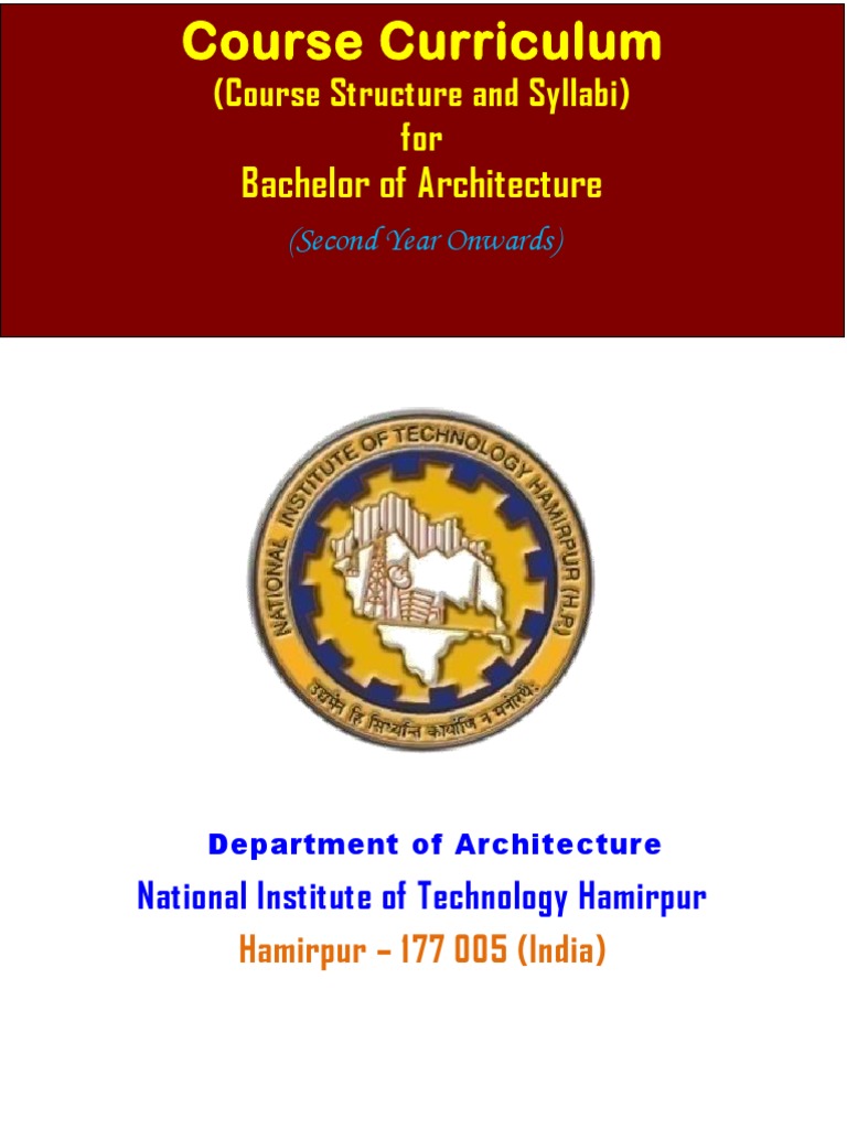 Bachelor of Architecture: (Course Structure and Syllabi) For | Download ...