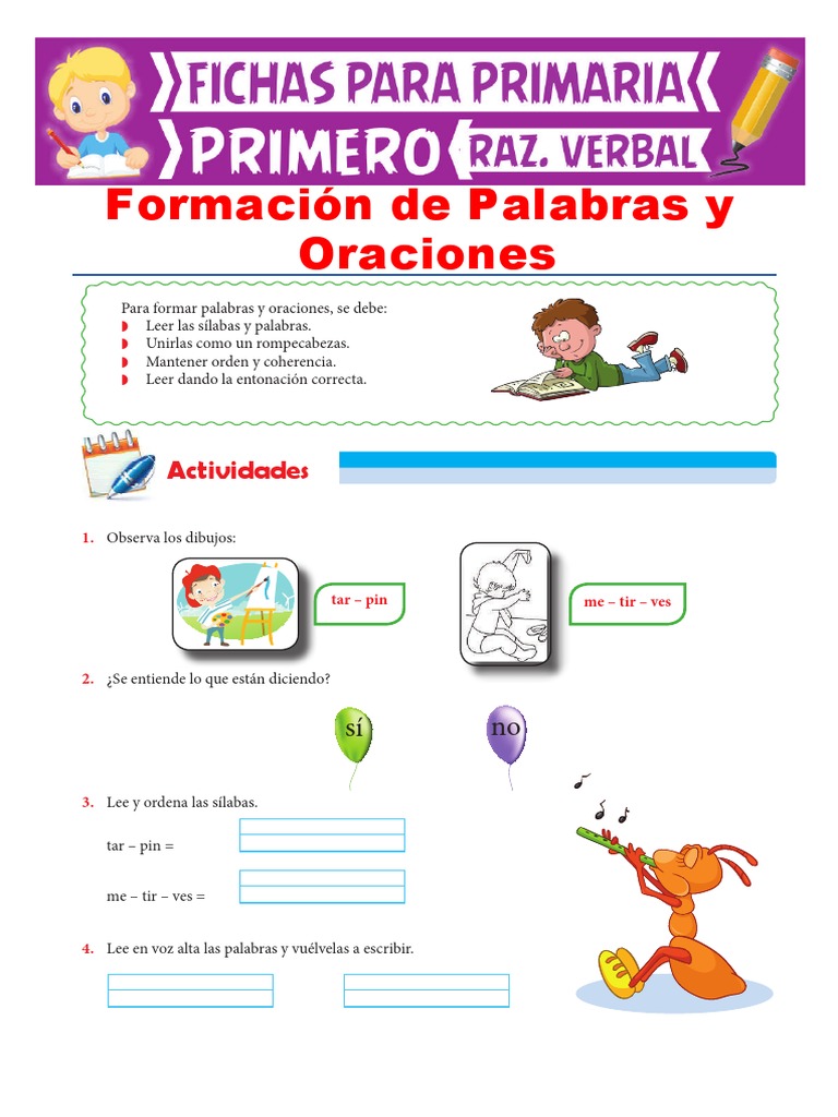 Ficha Para Escribir Oraciones Fichas Escolares Escribir Oraciones