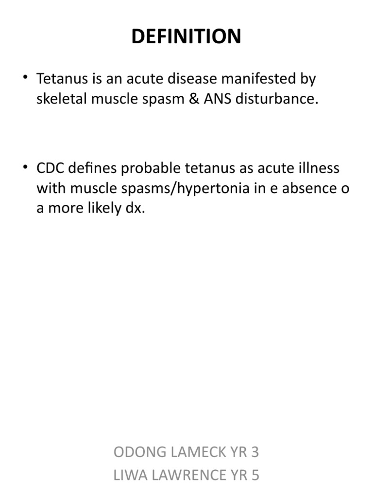 Tetanus Tutorial | PDF | Medical Specialties | Clinical Medicine