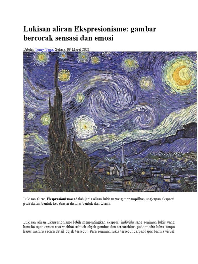 Lukisan Aliran Ekspresionisme | PDF