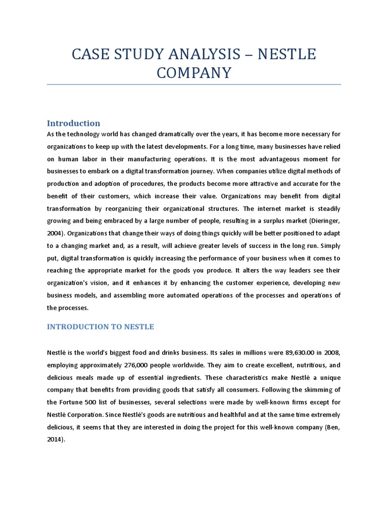Nestle Case Study | PDF | Enterprise Resource Planning | Nestlé