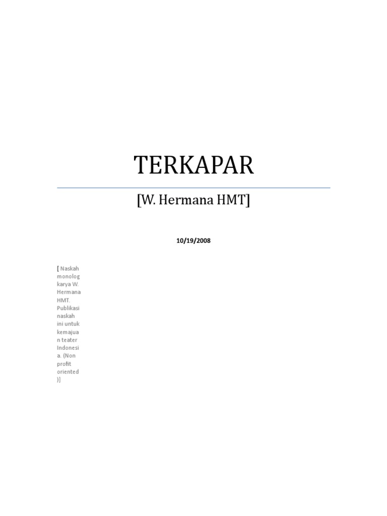 (Monolog) Terkapar | PDF | Ilmu Sosial