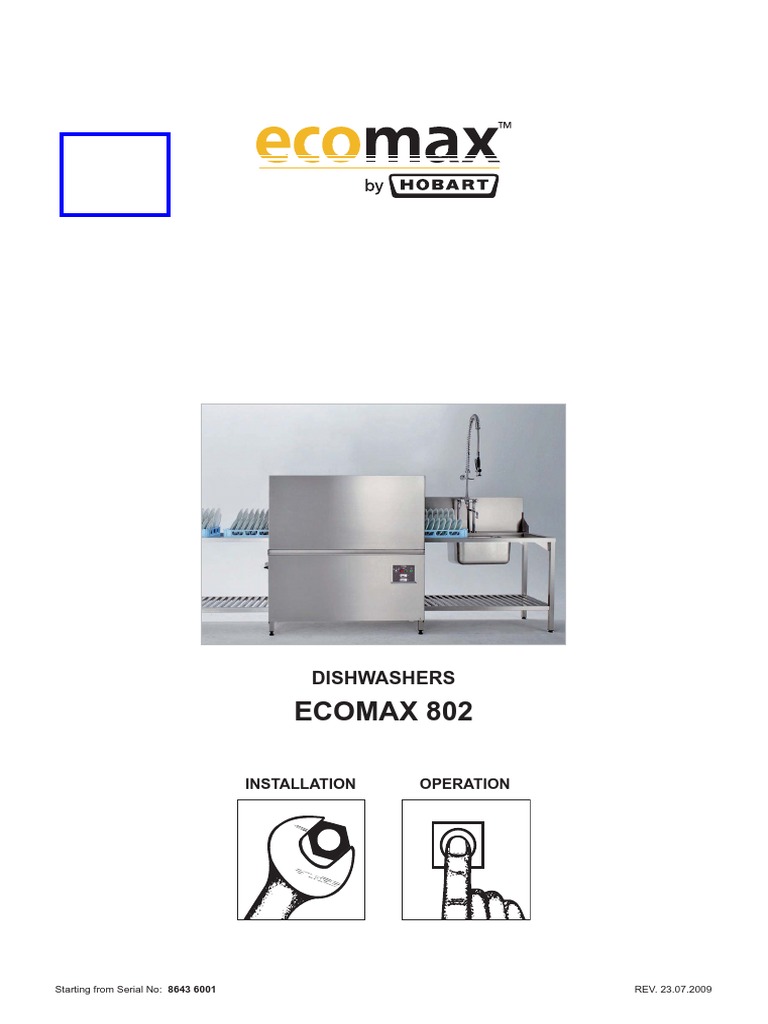 Ecomax 802: Dishwashers | PDF | Dishwasher | Manufactured Goods