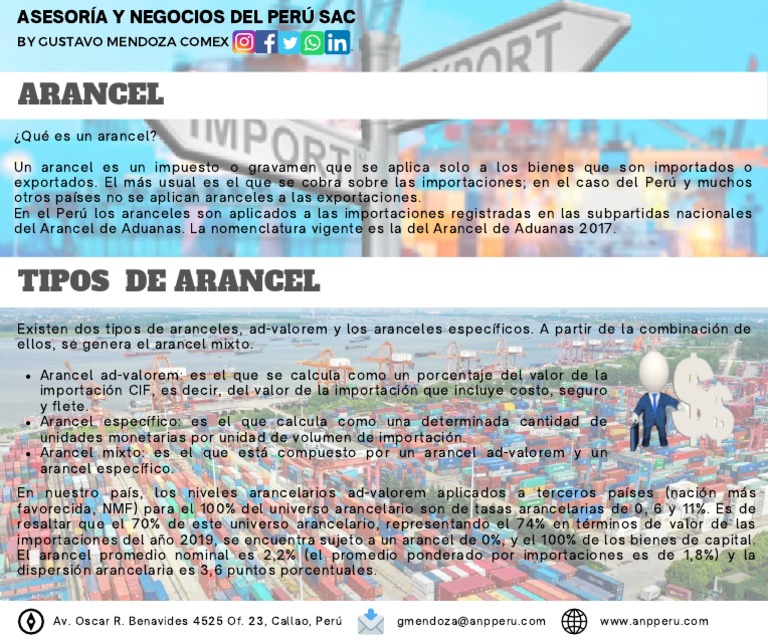 Definición y Tipos de Aranceles en Perú | PDF | Negocios | Finanzas y ...