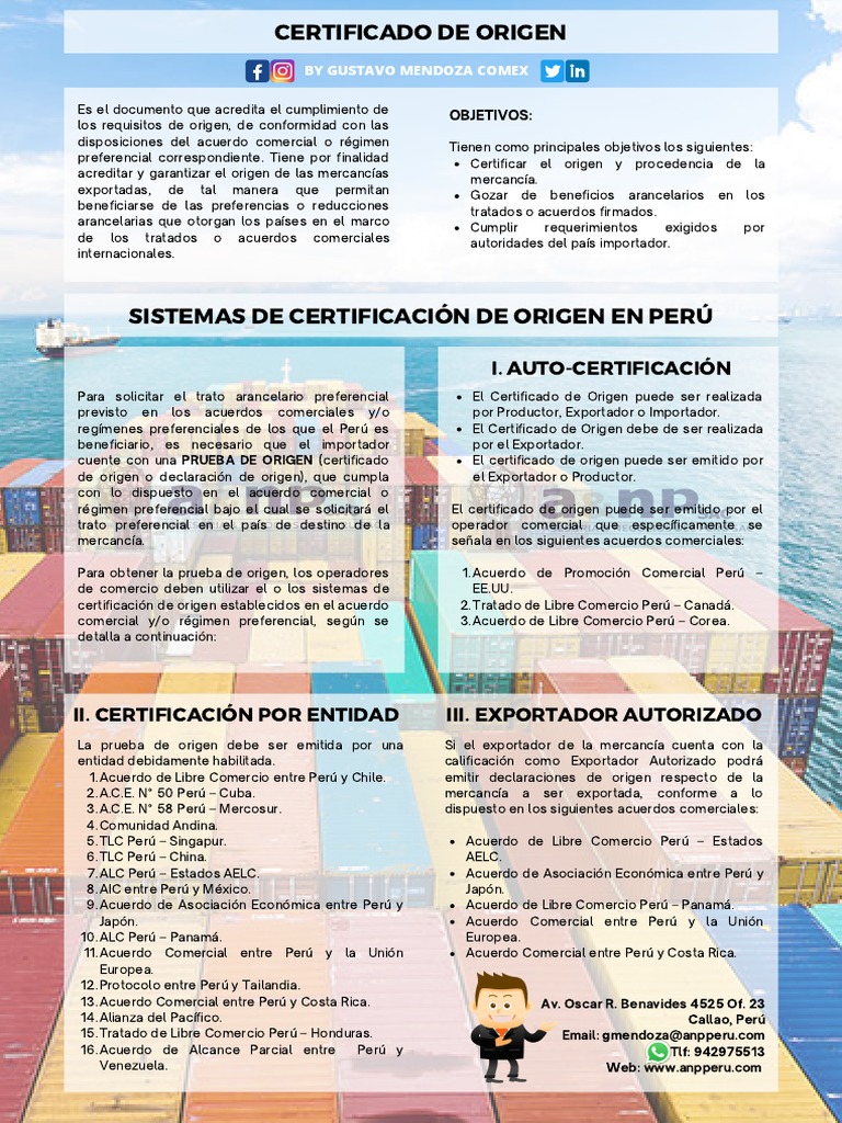 Certificado de Origen PDF | PDF | Perú | Relaciones Internacionales